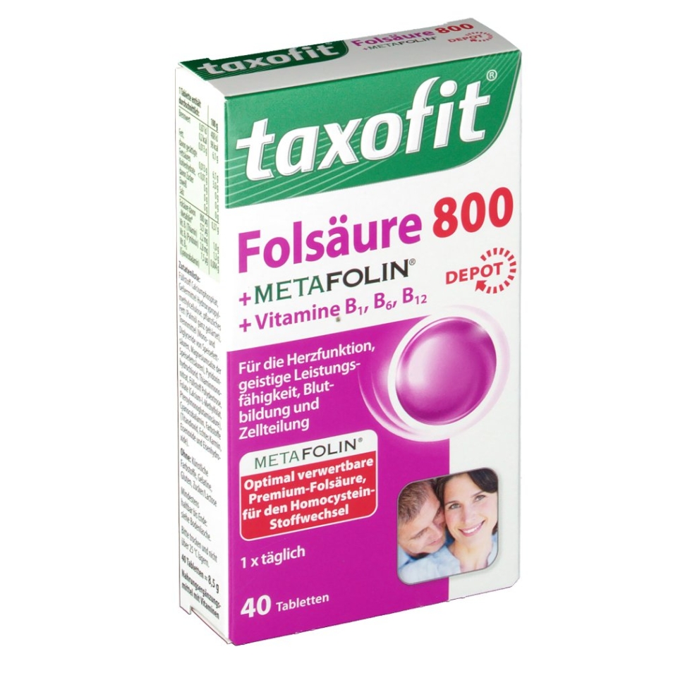 taxofit® Folsäure + Metafolin 800 Depot Tabletten 40 St - shop-apotheke.com