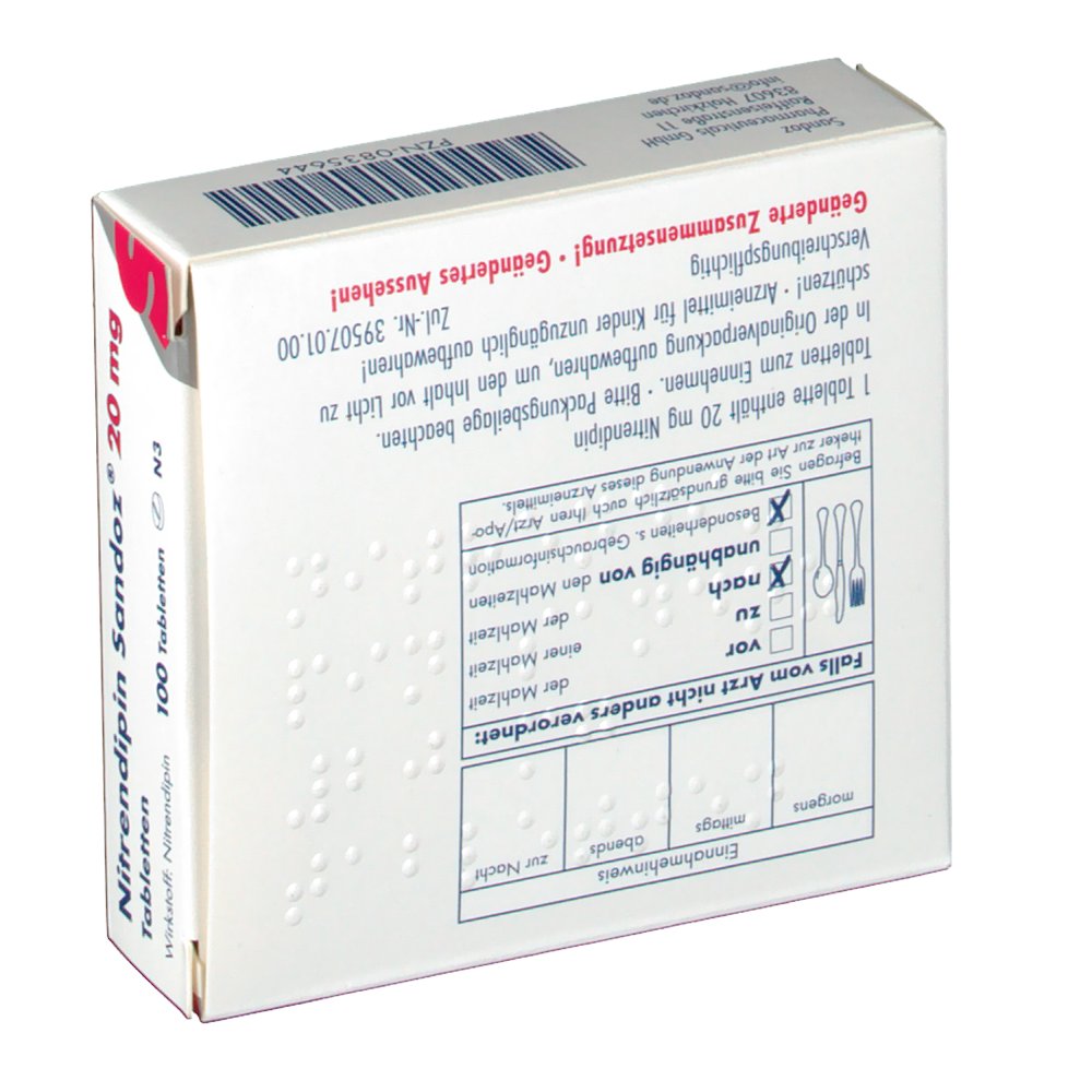 Nitrendipin Sandoz 20 mg Tabletten - shop-apotheke.com