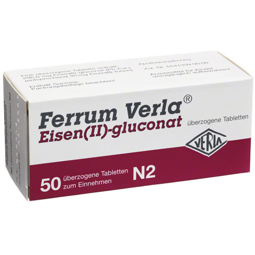 Ferrum Verla® Eisen(II)-gluconat Dragees - shop-apotheke.com