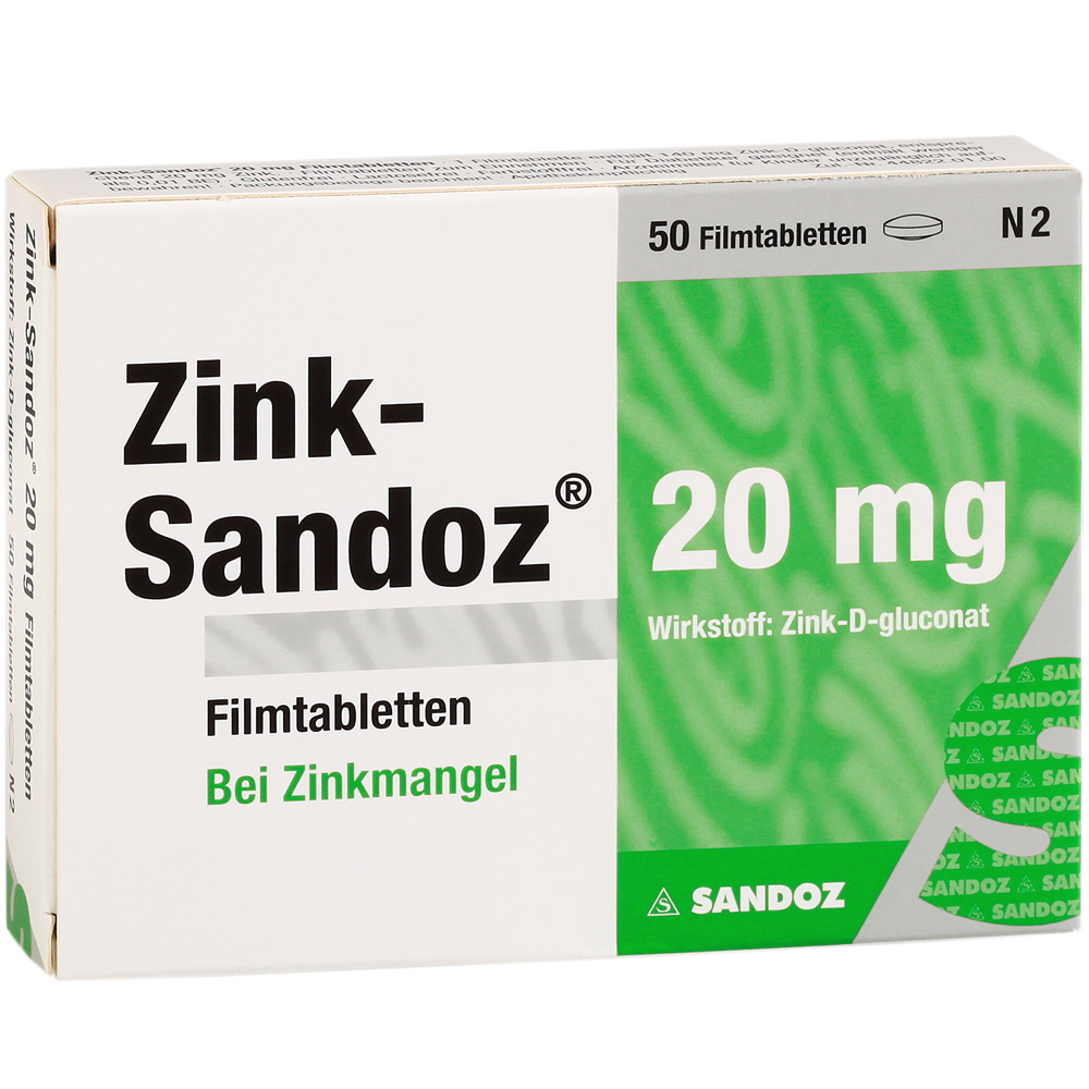 Zink-Sandoz 20 mg Filmtabletten - shop-apotheke.com