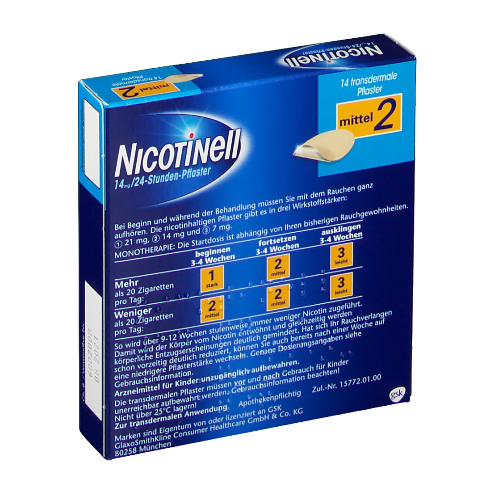 Nicotinell® 14 mg 24-Stunden-Pflaster - shop-apotheke.com