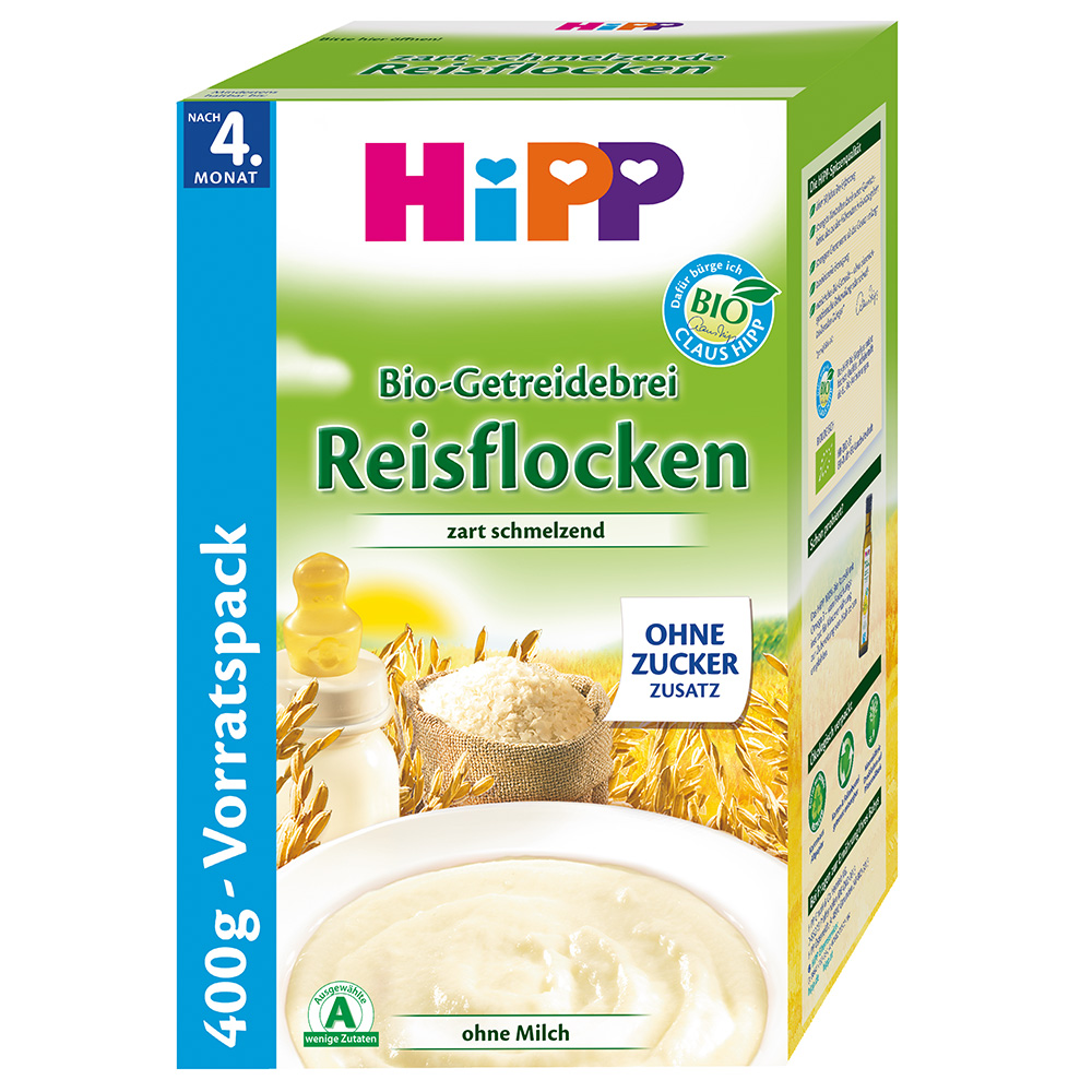 HIPP Bio Getreidebrei schmelz.Reisflocken glut.fr. - shop-apotheke.com