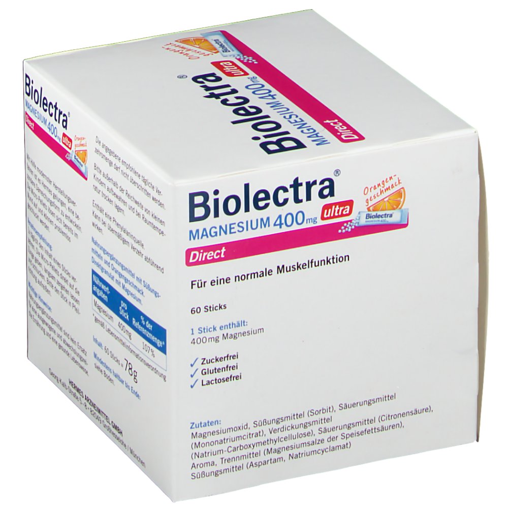 Biolectra® Magnesium ultra Direct 400 mg Orange - shop-apotheke.com