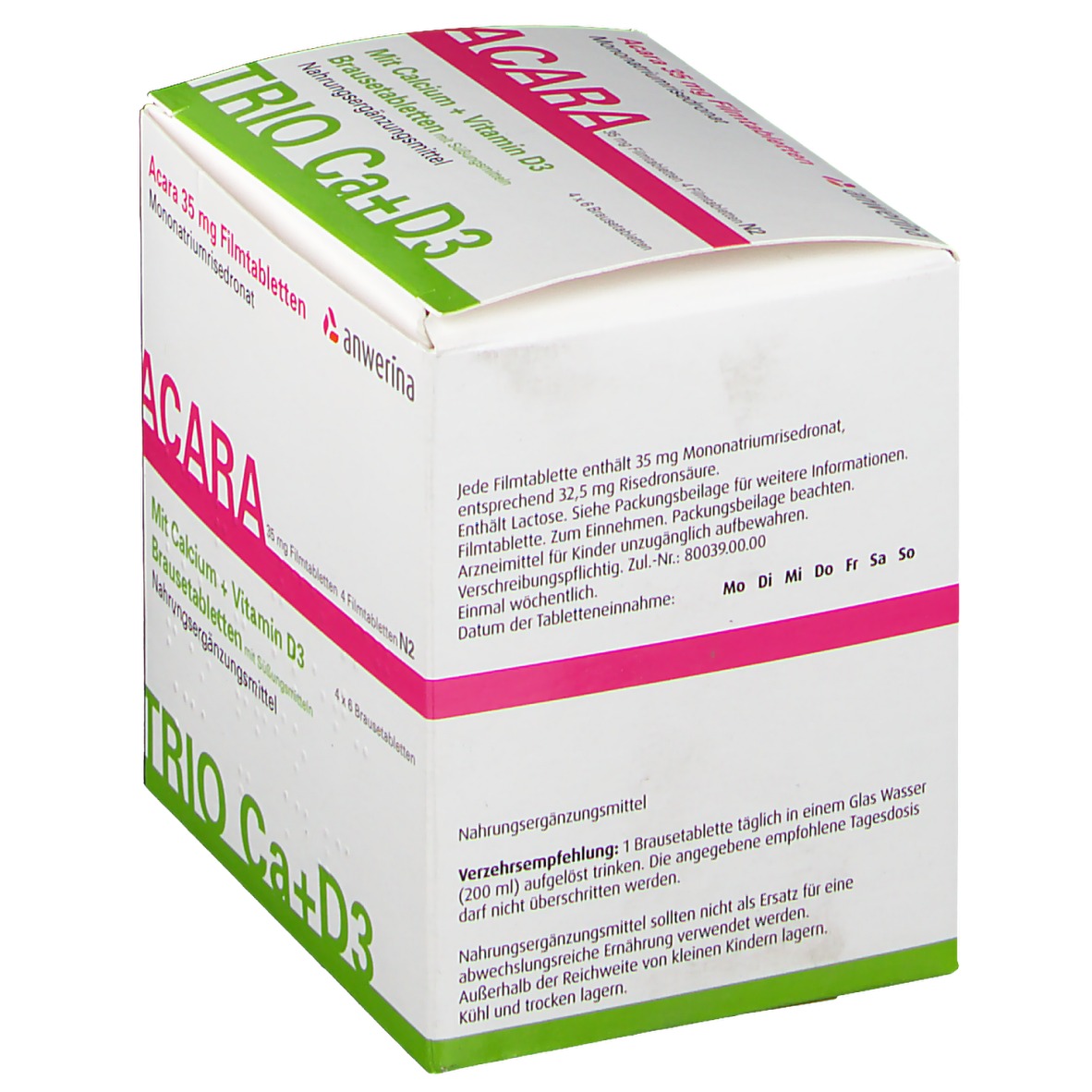ACARA 35 mg TRIO Calcium+Vitamin D3 4 FTA+24 BTA 1 St - shop-apotheke.com