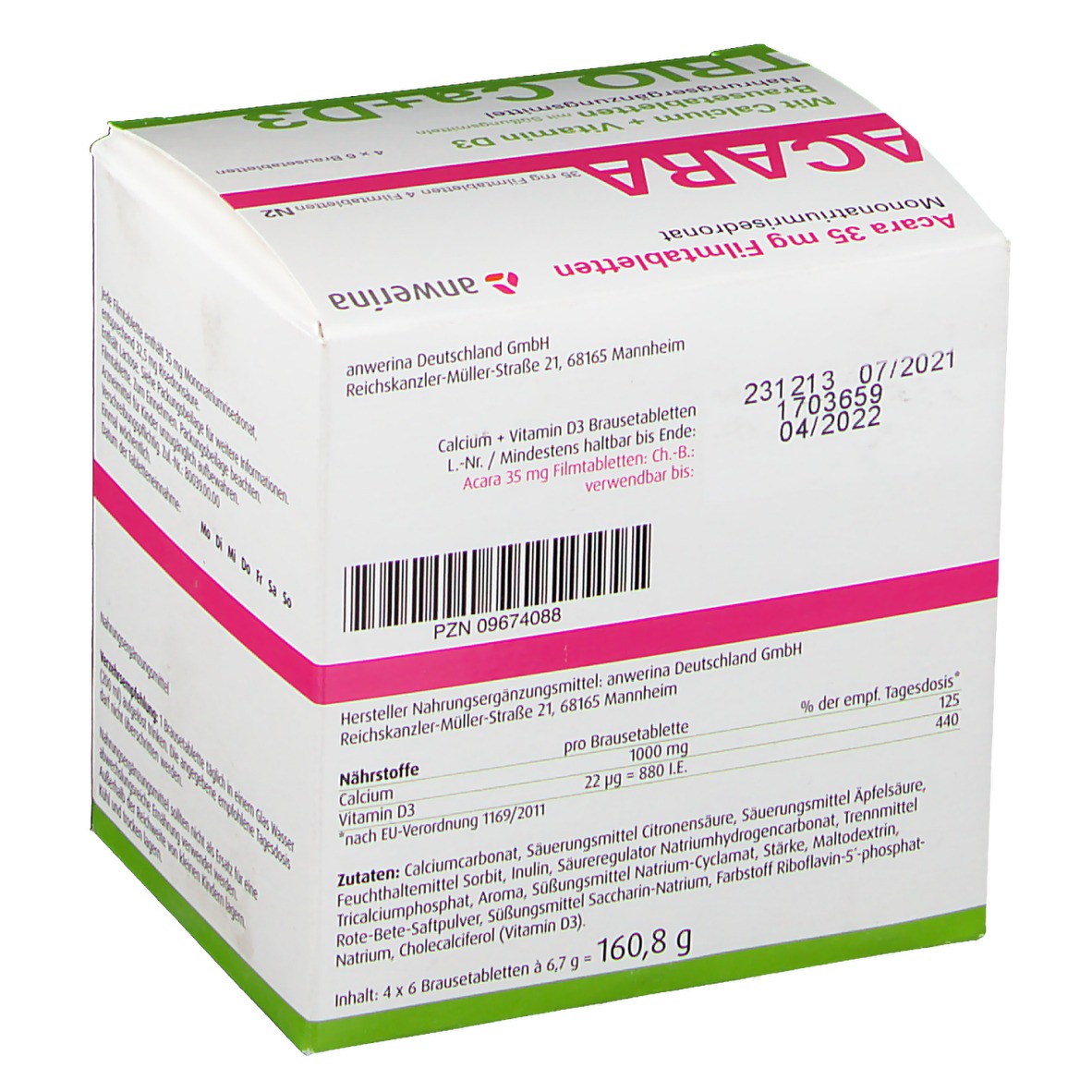 ACARA 35 mg TRIO Calcium+Vitamin D3 4 FTA+24 BTA 1 St - shop-apotheke.com