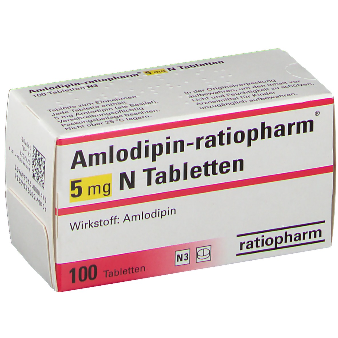 Amlodipin Ratiopharm 5 mg N Tabletten 100 St - shop-apotheke.com