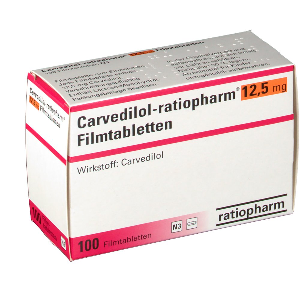 CARVEDILOL ratiopharm 12,5 mg 100 St - shop-apotheke.com