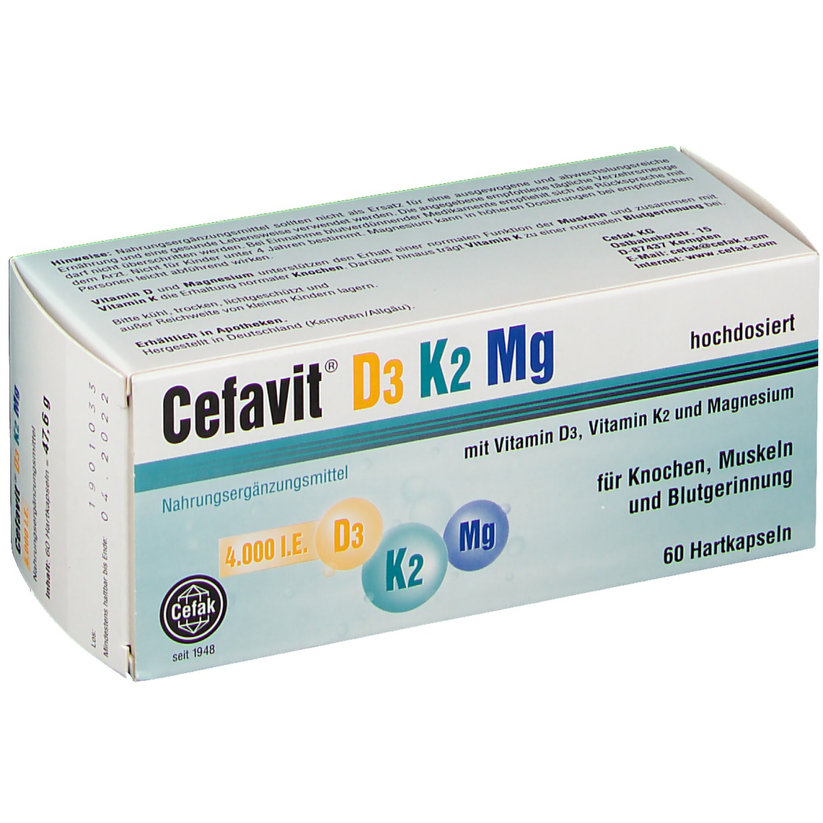 Cefavit® D3 K2 Mg 4.000 60 St - shop-apotheke.com