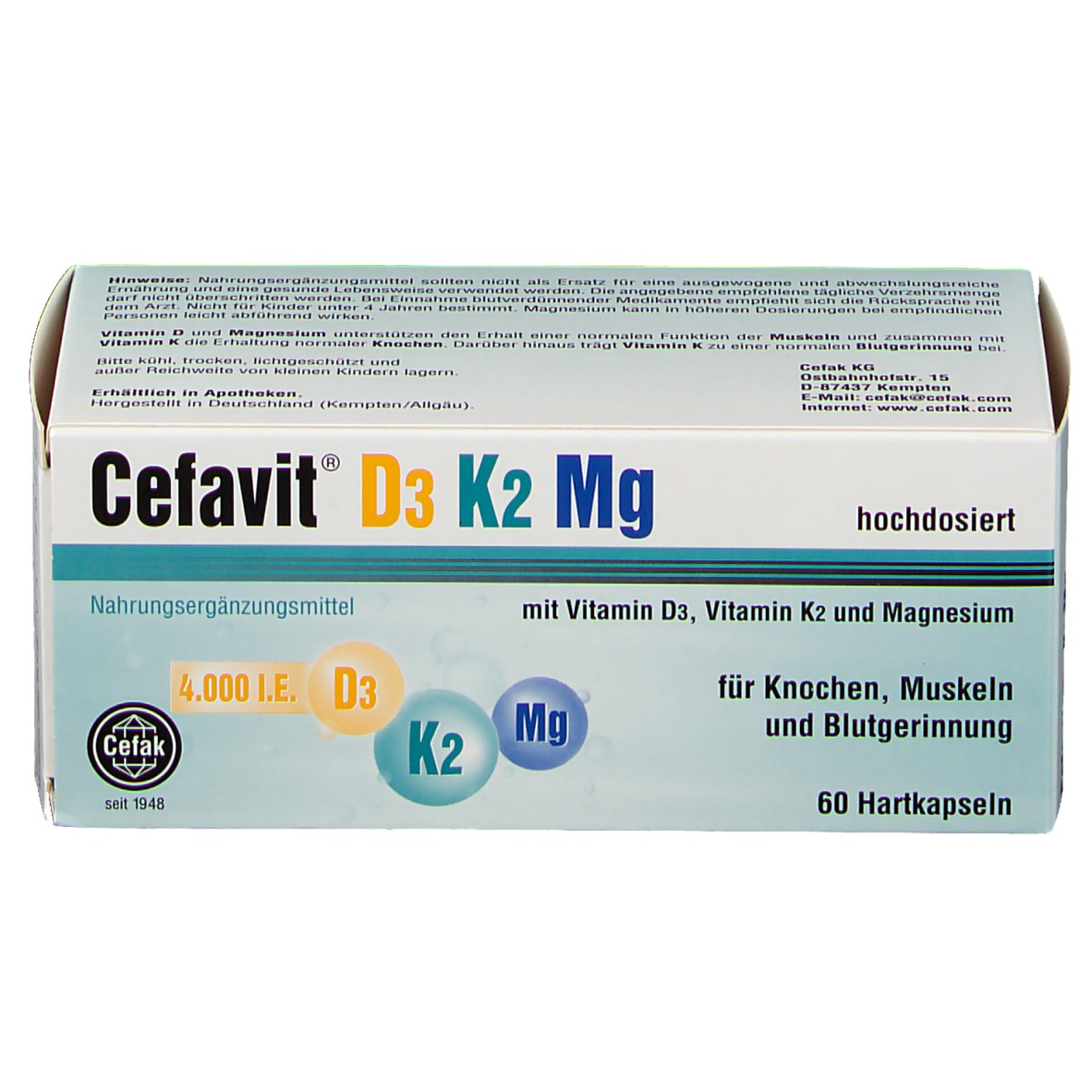 Cefavit® D3 K2 Mg 4.000 60 St - shop-apotheke.com