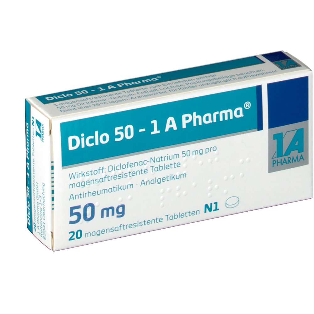 Diclo 50 1a Pharma Tabletten magensaftresistent 20 St - shop-apotheke.com
