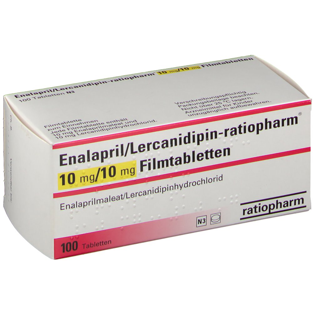 ENALAPRIL/Lercanidipin-ratiopharm 10 mg/10 mg FTA 100 St - shop ...