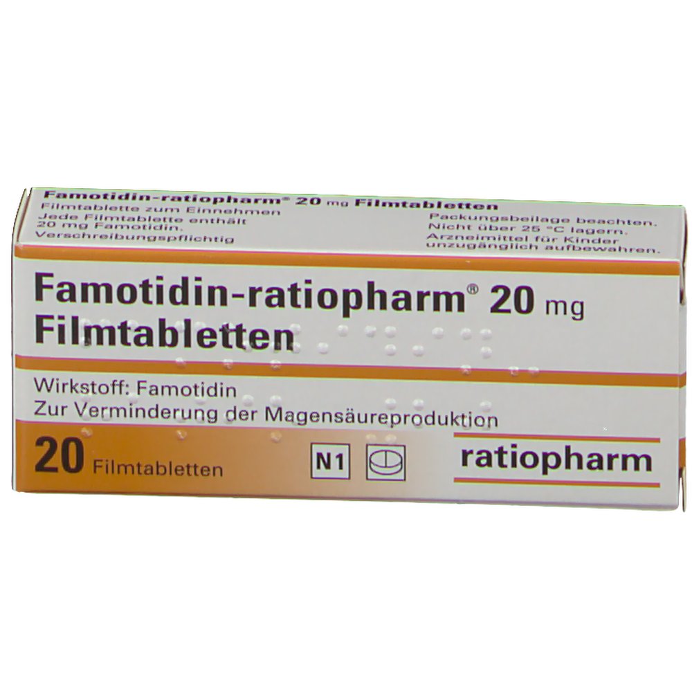 Famotidin ratiopharm 20 mg Filmtabl. 20 St - shop-apotheke.com