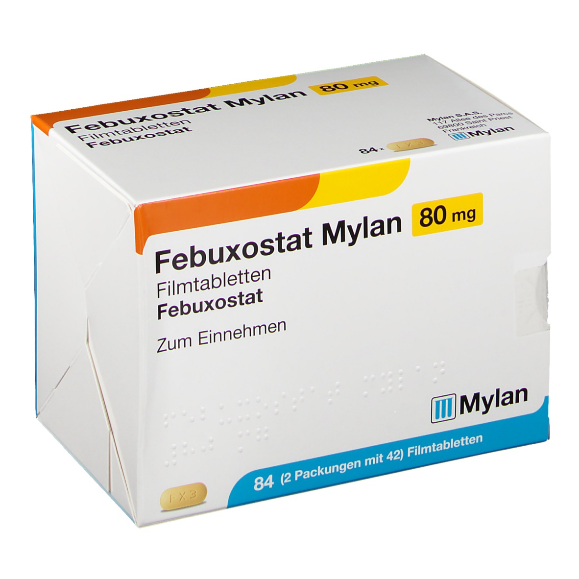 FEBUXOSTAT Mylan 80 mg Filmtabletten 84 St - shop-apotheke.com