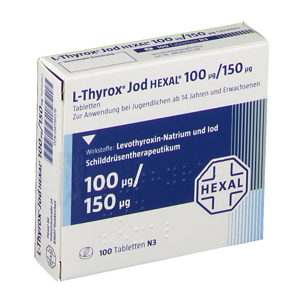 L-thyrox Jod Hexal 100/150 Tabletten 100 St - shop-apotheke.com