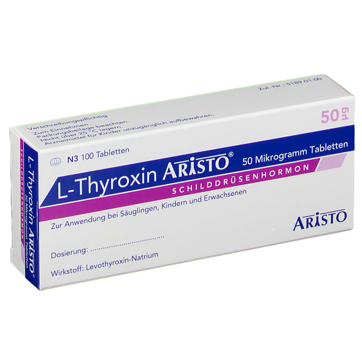 L-Thyroxin Aristo® 50 µg 100 St - shop-apotheke.com