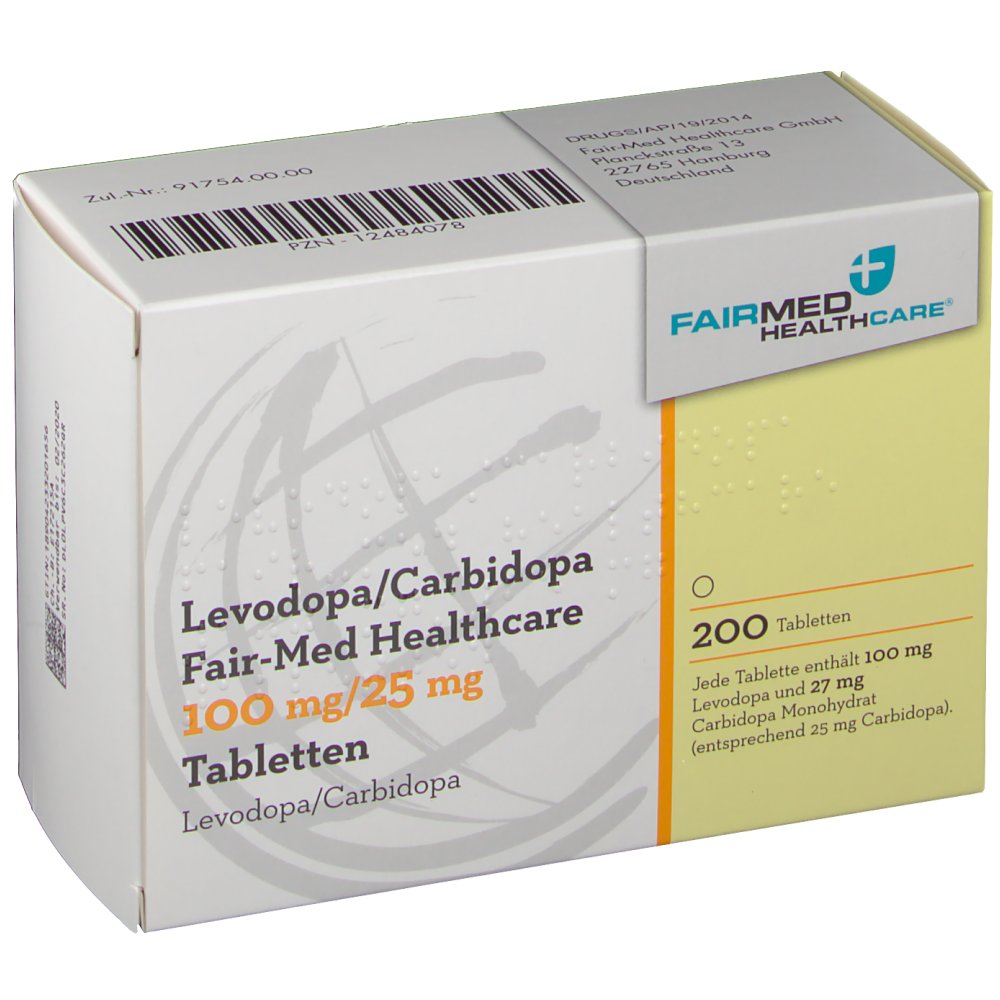 LEVODOPA/Carbidopa Fair-Med Healthcare 100mg/25mg 200 St - shop ...