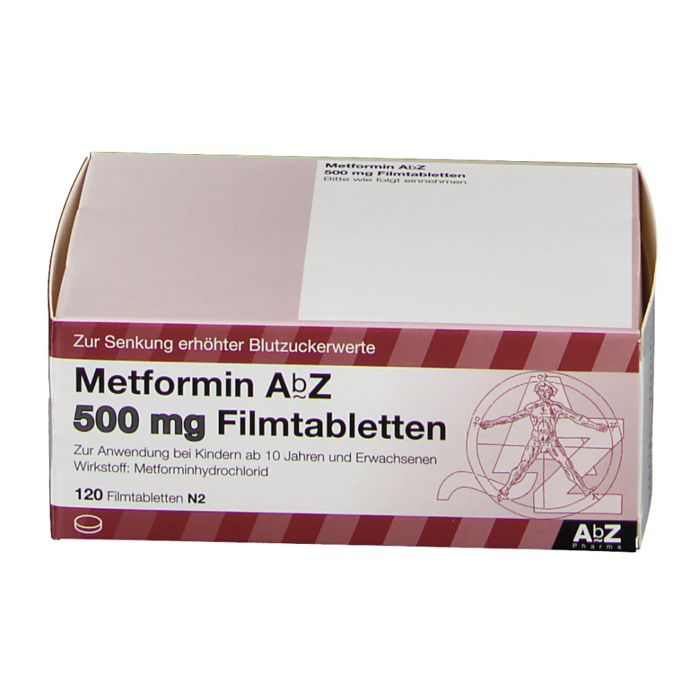 Metformin AbZ 500 mg Filmtabletten 120 St - shop-apotheke.com