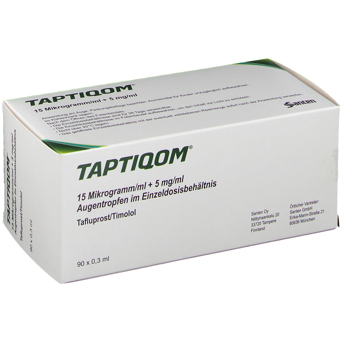 TAPTIQOM 15 µg/ml + 5 mg/ml Augentr.i.Einzeldosisb 90X0.3 ml - shop ...