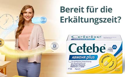Cetebe® ABWEHR plus mit Vitamin C, Vitamin D3 und Zink 60 St - shop ...