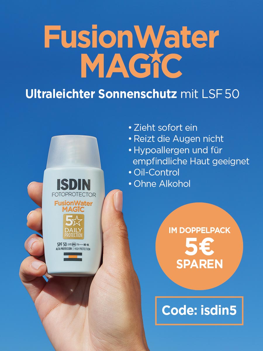ISDIN Fusion Water Magic LSF 50 hypoallergene ultra-leichte Sonnencreme für das Gesicht für ...