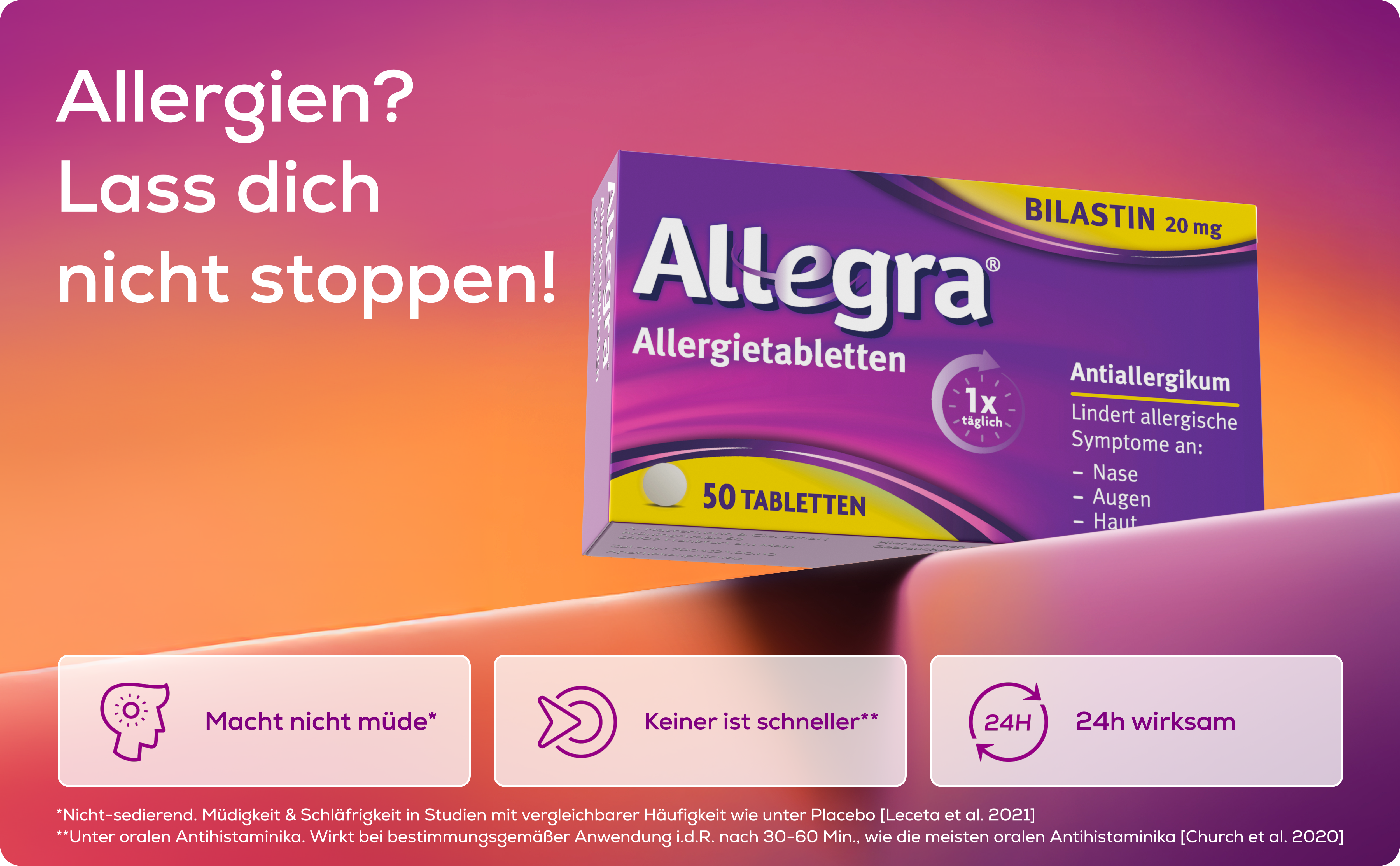 Allegra Allergietabletten | Schnell bei Heuschnupfen und ganzjährigen ...