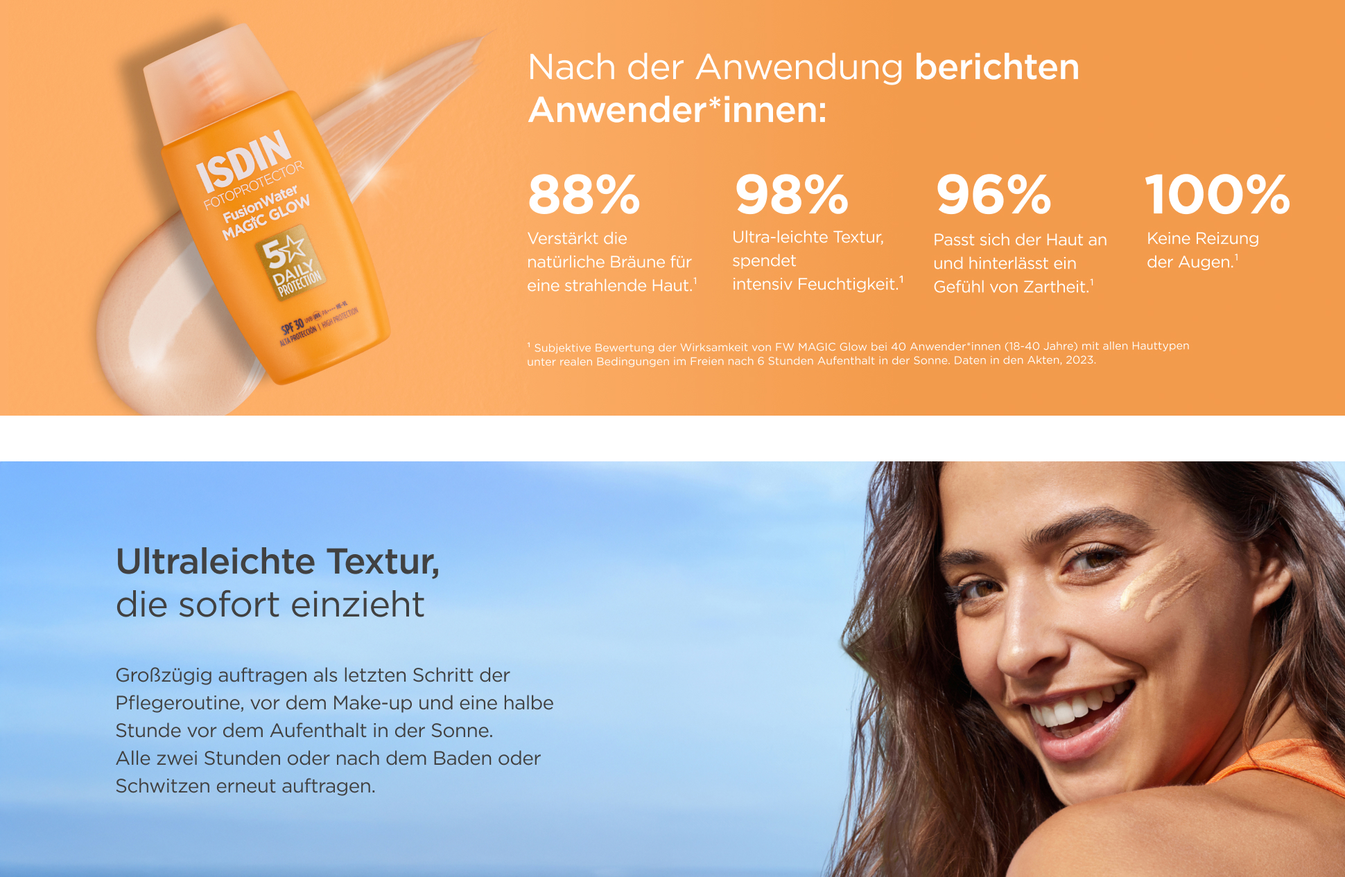 ISDIN FusionWater MAGIC Glow Sonnencreme Gesicht LSF 30 mit ...